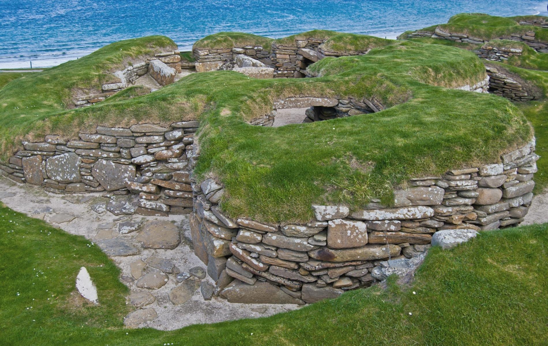 Skara Brae, a Neolithic stone village built around 5000 years ago in Orkney